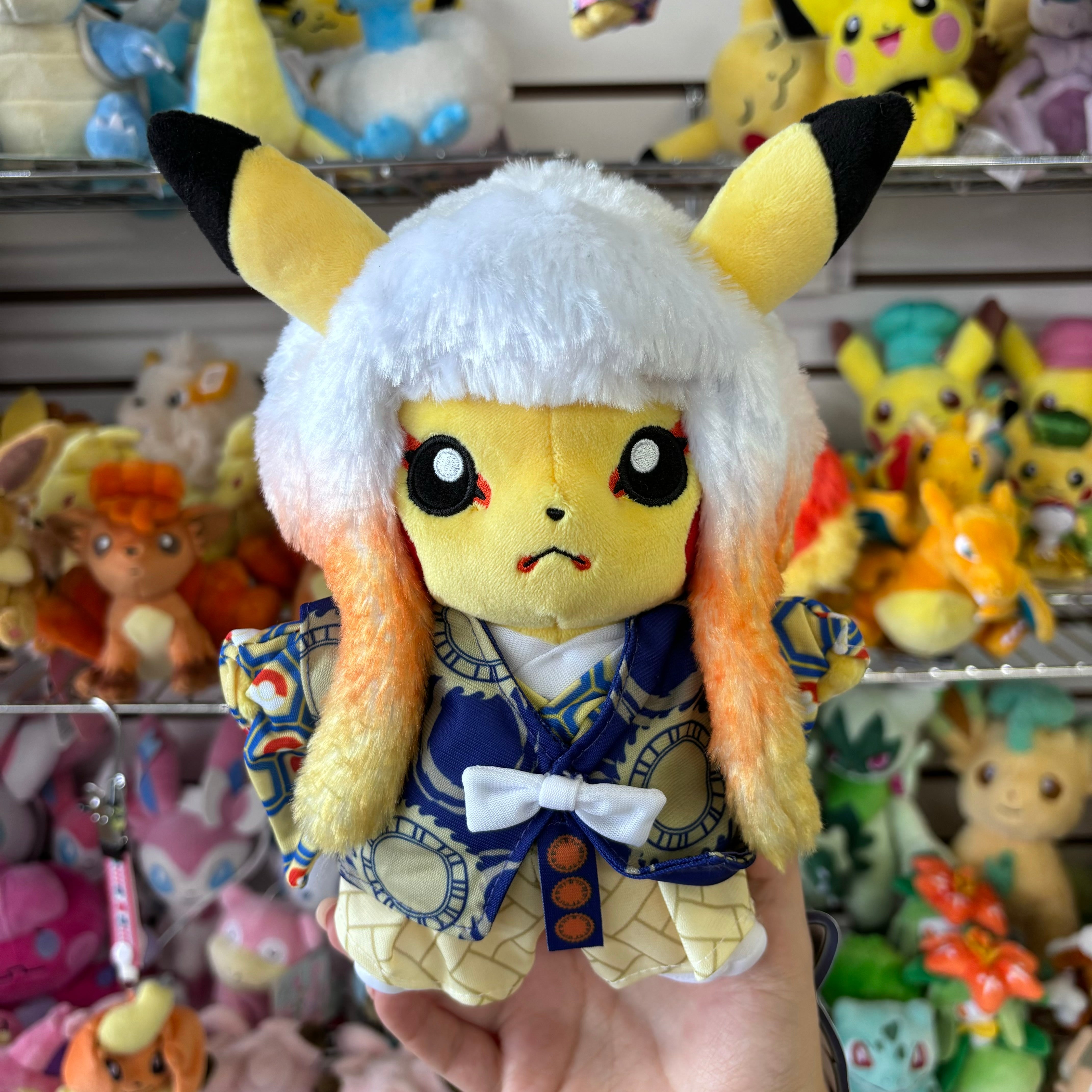 Tagged Kabuki Pikachu Plush Toy Pokemon Center Tokyo DX 2019 Limited ...